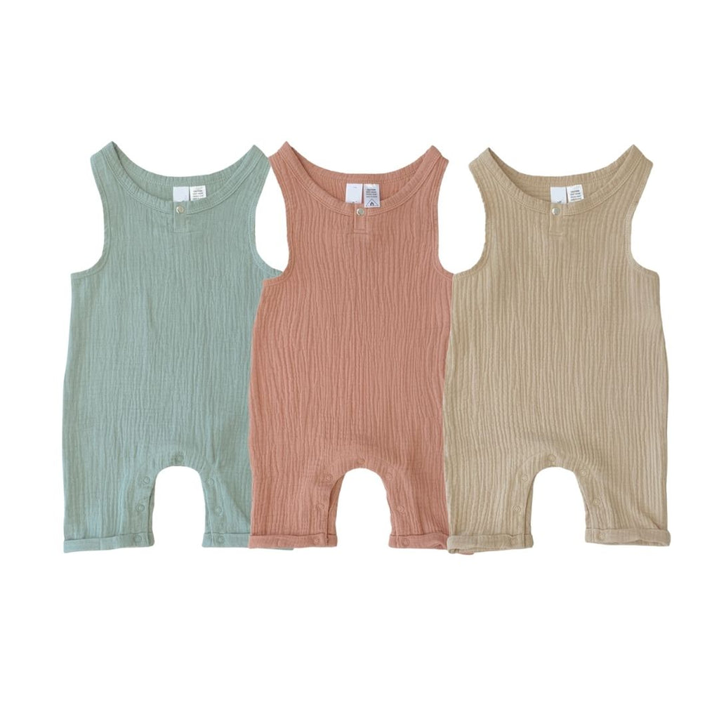 MLW By Design - Muslin Cotton Summer Slouch Rompers | 3 Colours | LIMI ...