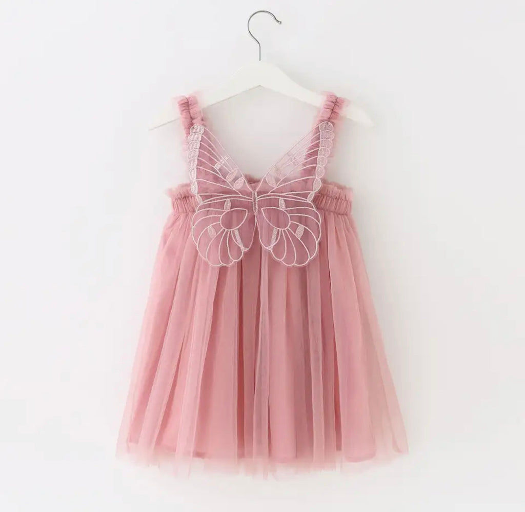 Petticoat Princess - Dusty Pink Butterfly Dress – My Little Wardrobe