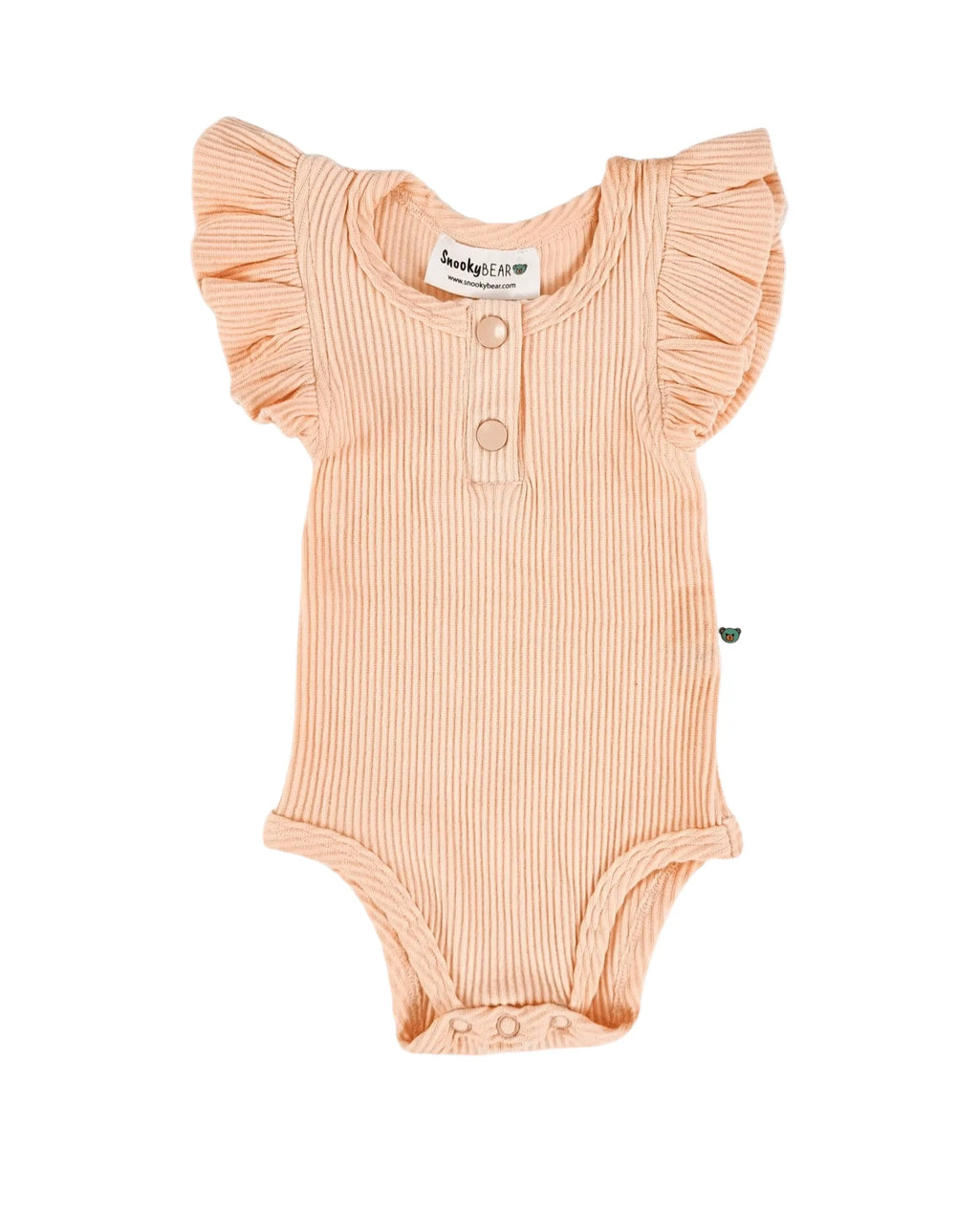 Snooky Bear - Frilly Short Sleeve Bodysuit | Peach – My Little Wardrobe