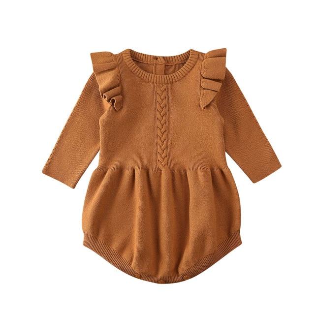Anastacia Frilly Romper | Chestnut – My Little Wardrobe